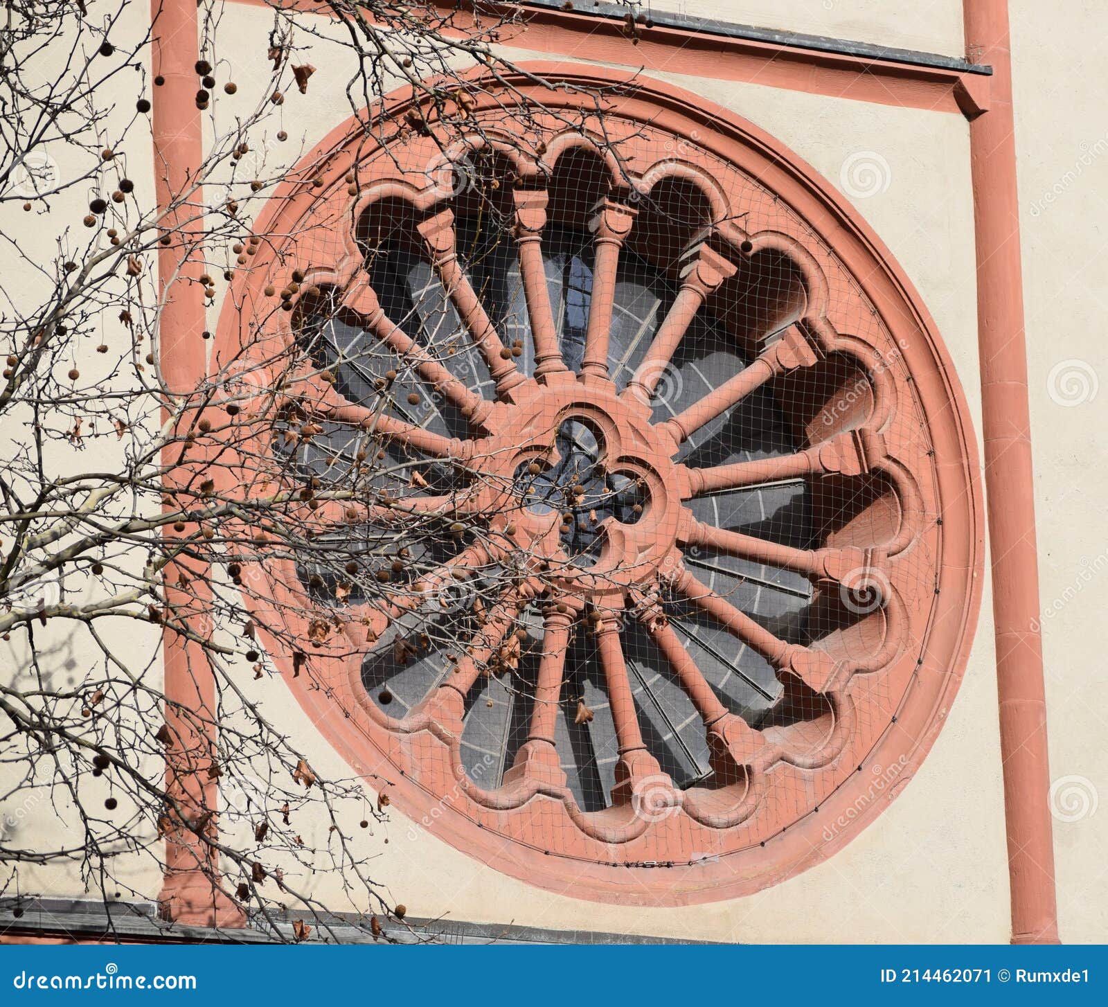 Elaborately Designed Round Church Window Stock Image - Image of light ...