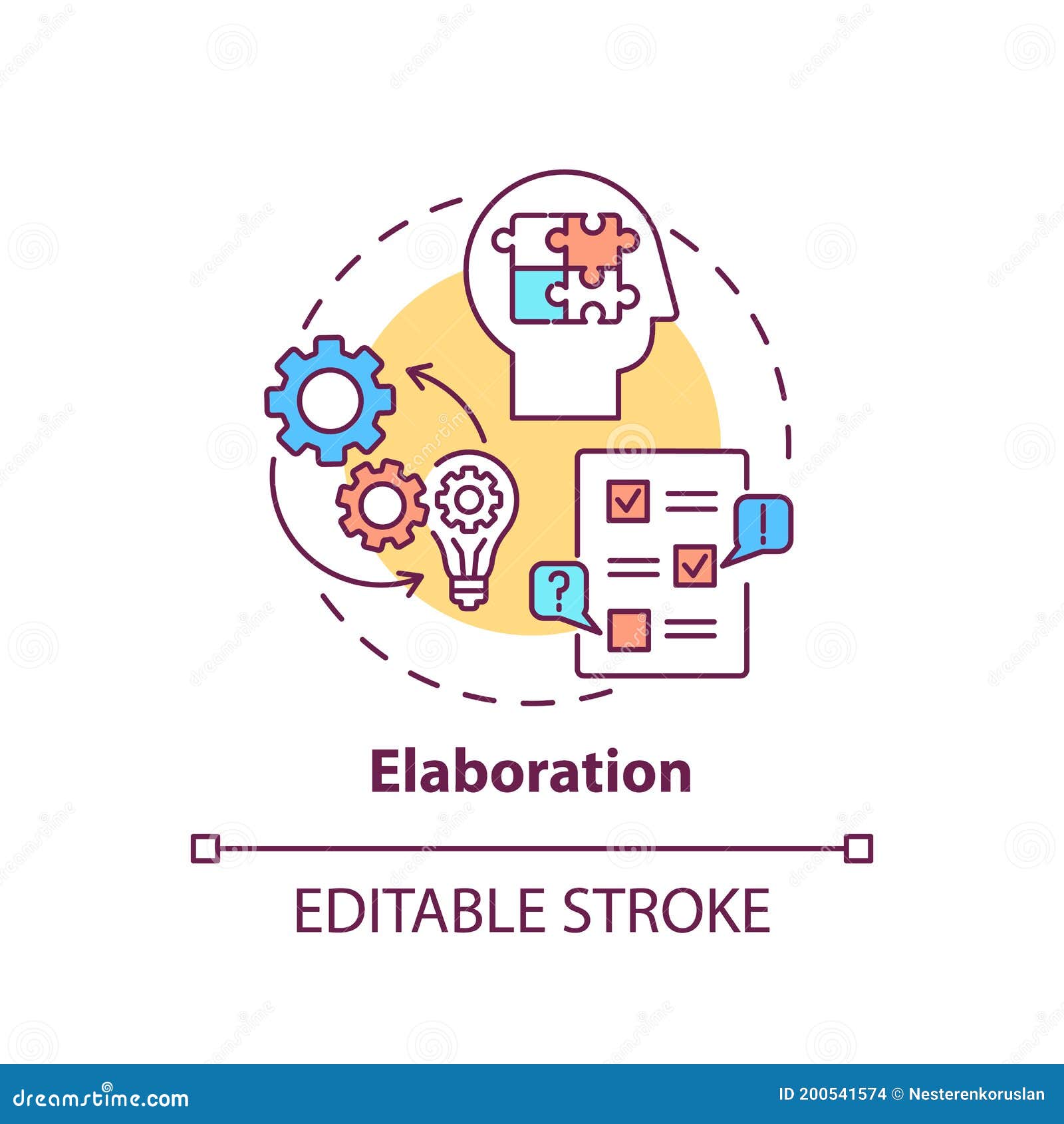 Elaboration concept icon stock vector. Illustration of isolated - 200541574