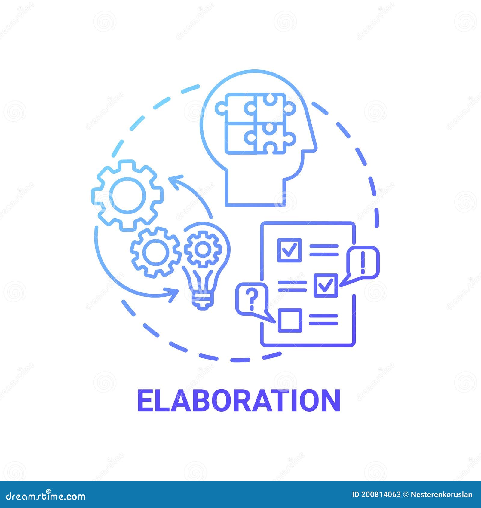 Elaboration concept icon stock vector. Illustration of elaboration ...