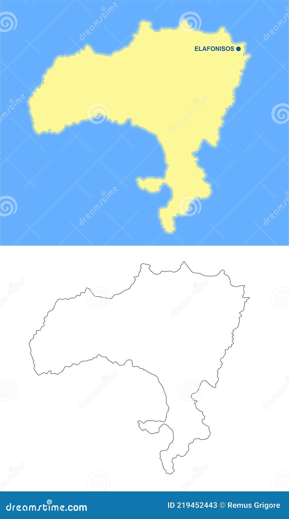 Elafonisos Island Map - Cdr Format Stock Vector - Illustration of ...