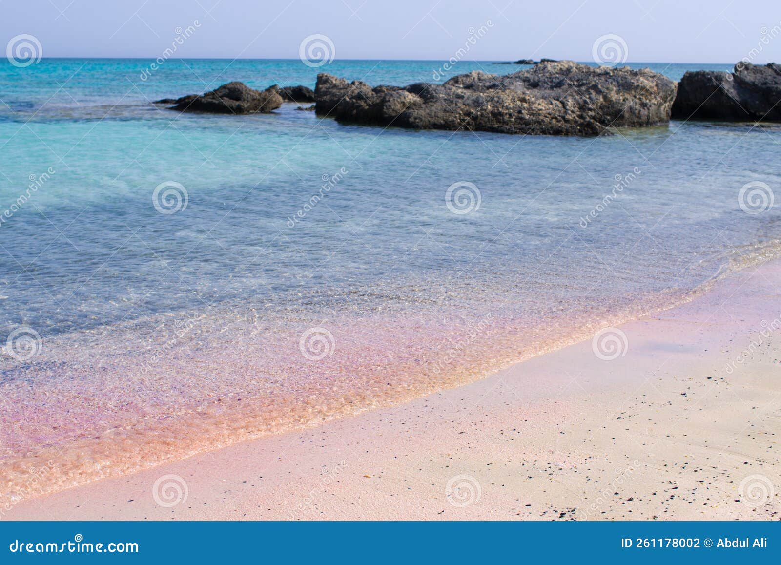 Elafonissi Beach with Pink Sand on Crete Stock Photo - Image of ...