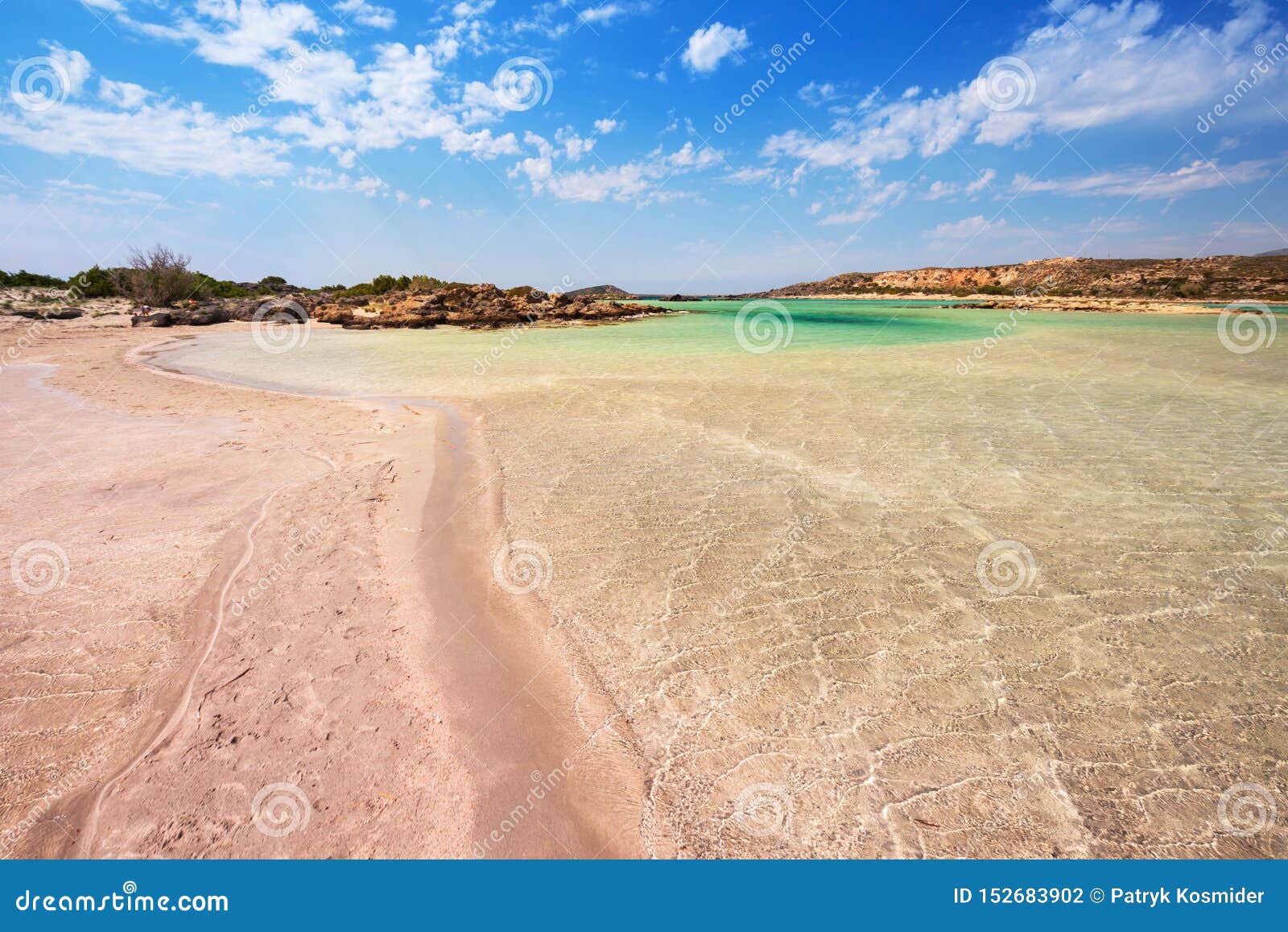 Elafonissi Beach with Pink Sand on Crete, Greece Stock Photo - Image of ...