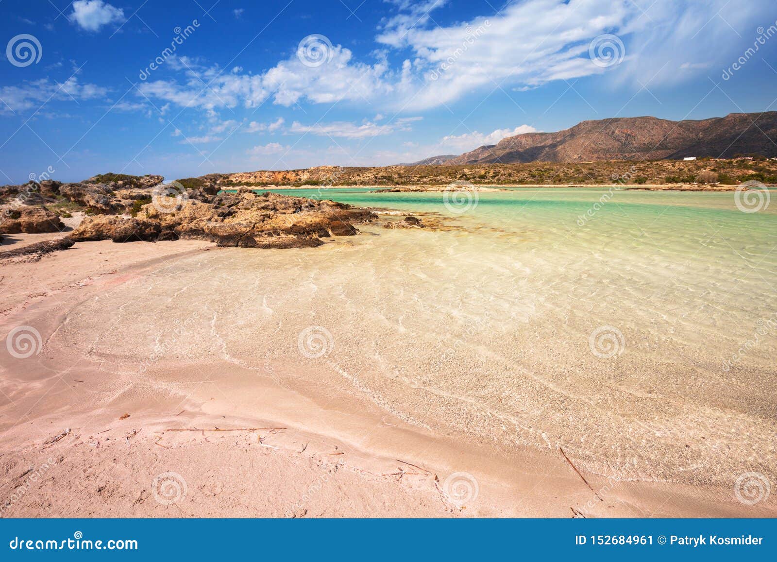 Elafonissi Beach with Pink Sand on Crete, Greece Stock Image - Image of ...