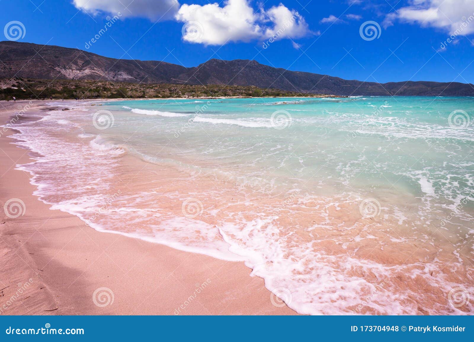 Elafonissi Beach with Pink Sand on Crete, Greece Stock Photo - Image of ...