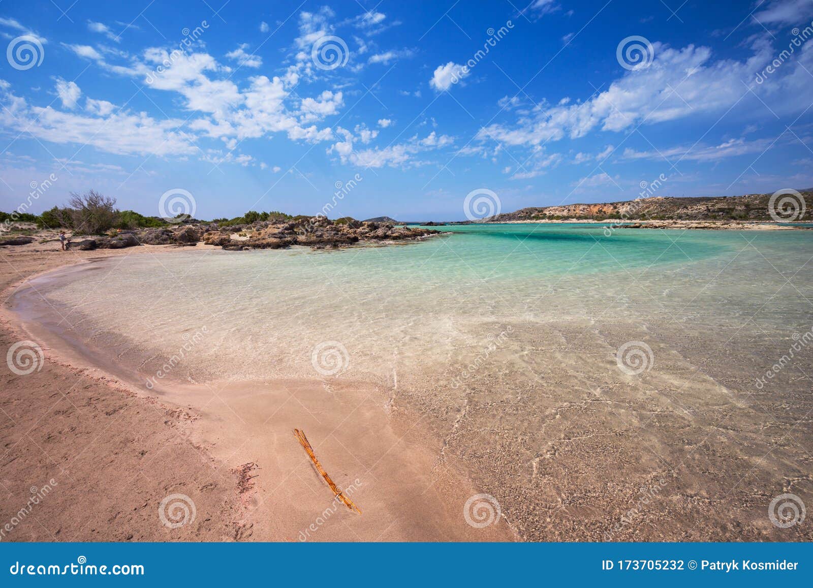 Elafonissi Beach with Pink Sand on Crete, Greece Stock Photo - Image of ...