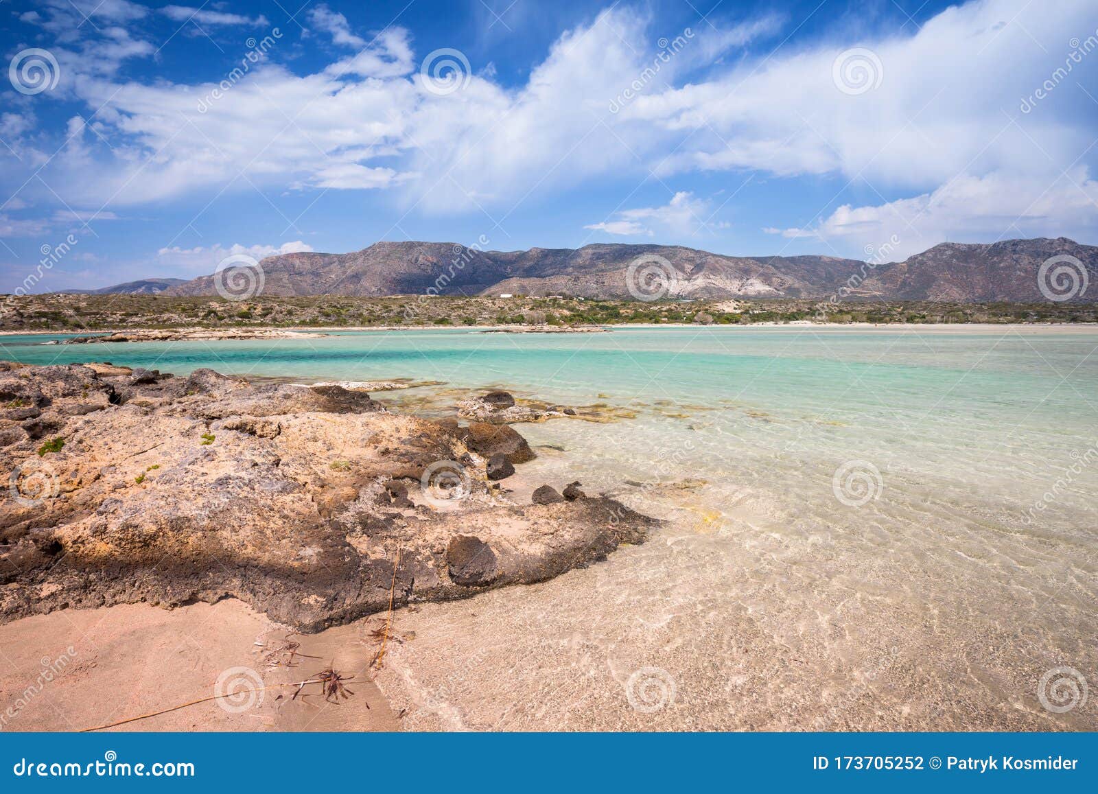 Elafonissi Beach with Pink Sand on Crete, Greece Stock Photo - Image of ...