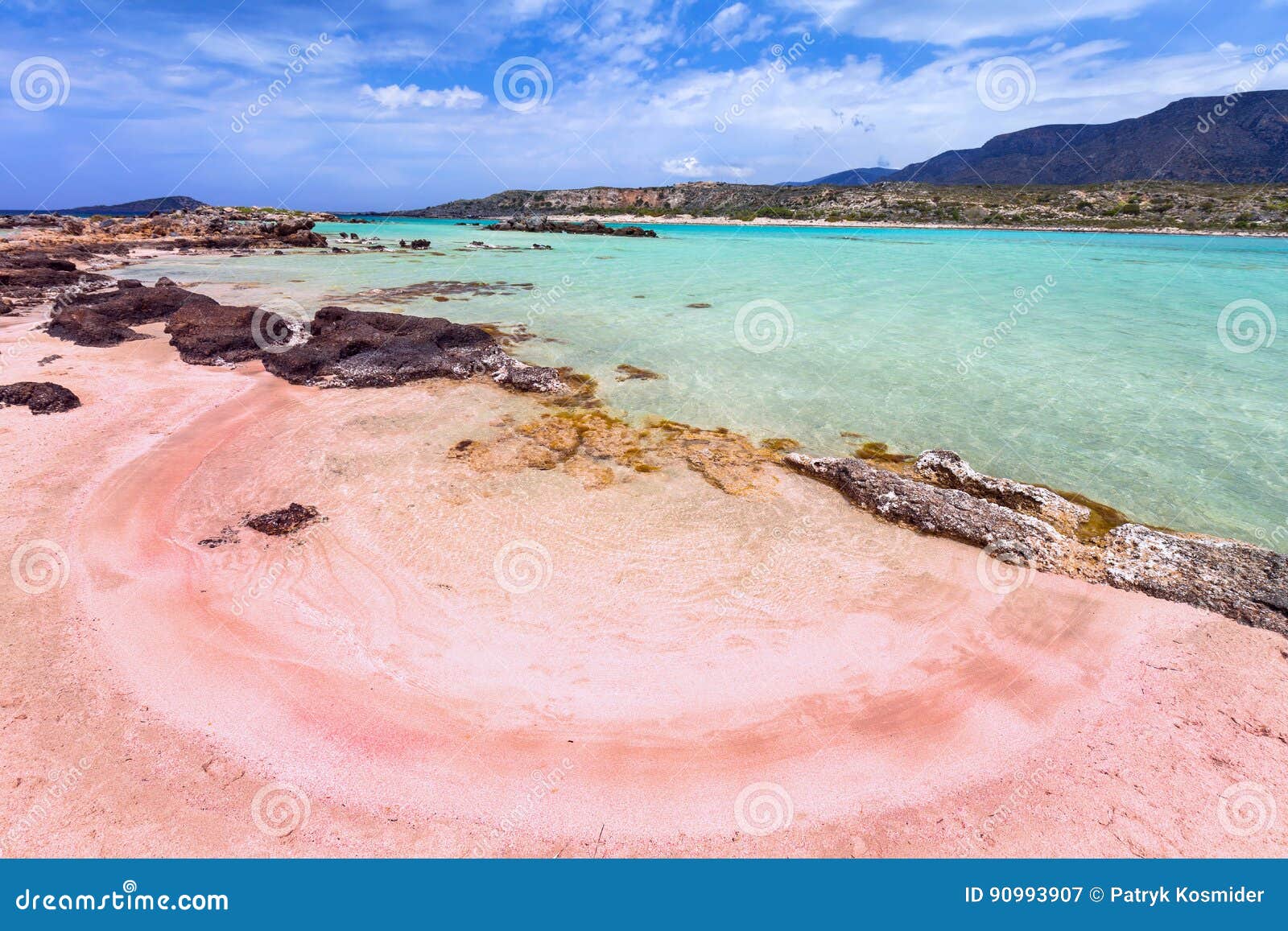 Elafonissi Beach with Pink Sand on Crete Stock Image - Image of ...
