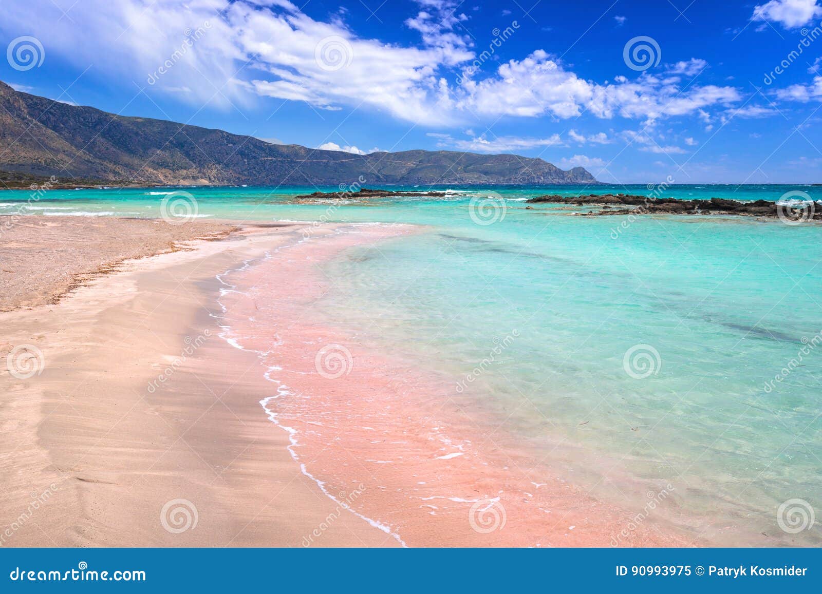 Elafonissi Beach with Pink Sand on Crete Stock Image - Image of greece ...