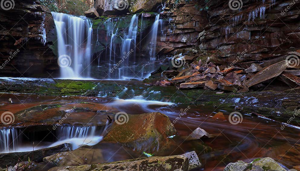 Elakala Waterfalls in Early Spring Stock Photo - Image of natural, mist ...