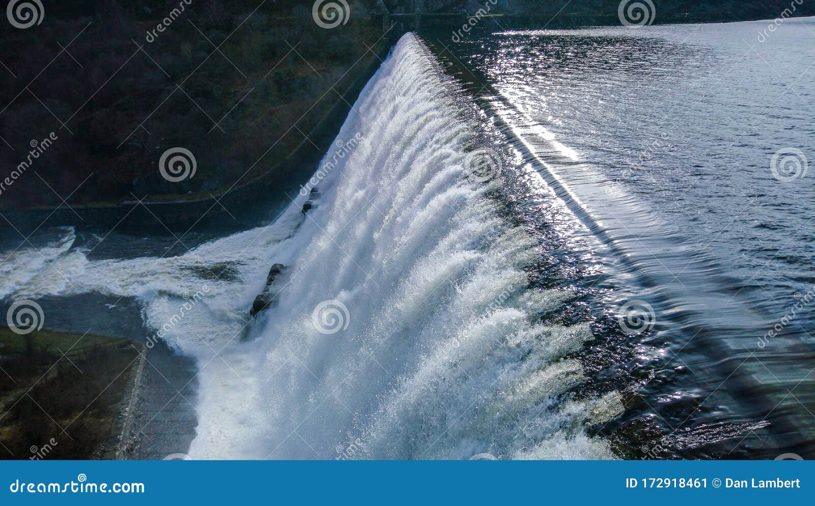 Elan Valley Dam Overflowing White Water Editorial Photo - Image of ...