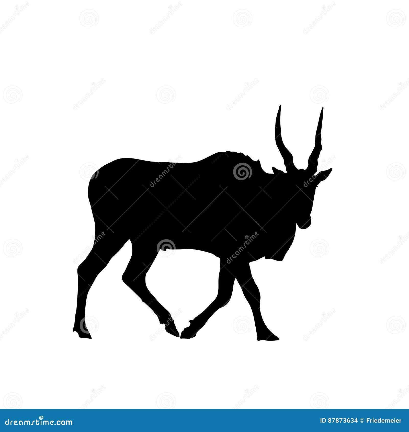 Eland Antelope - Silhouette Vector Illustration | CartoonDealer.com ...