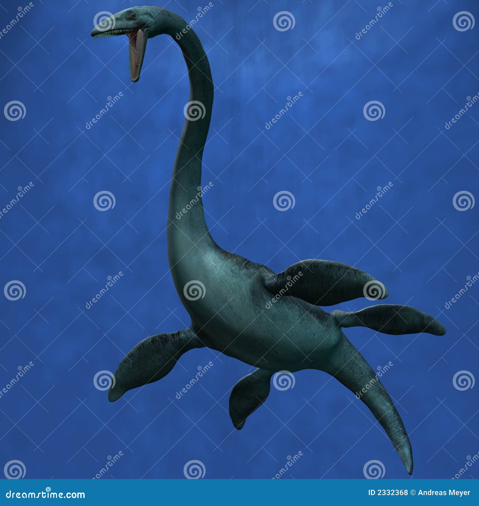 Elasmosaurus- Confrontation Stock Illustration - Illustration of body ...