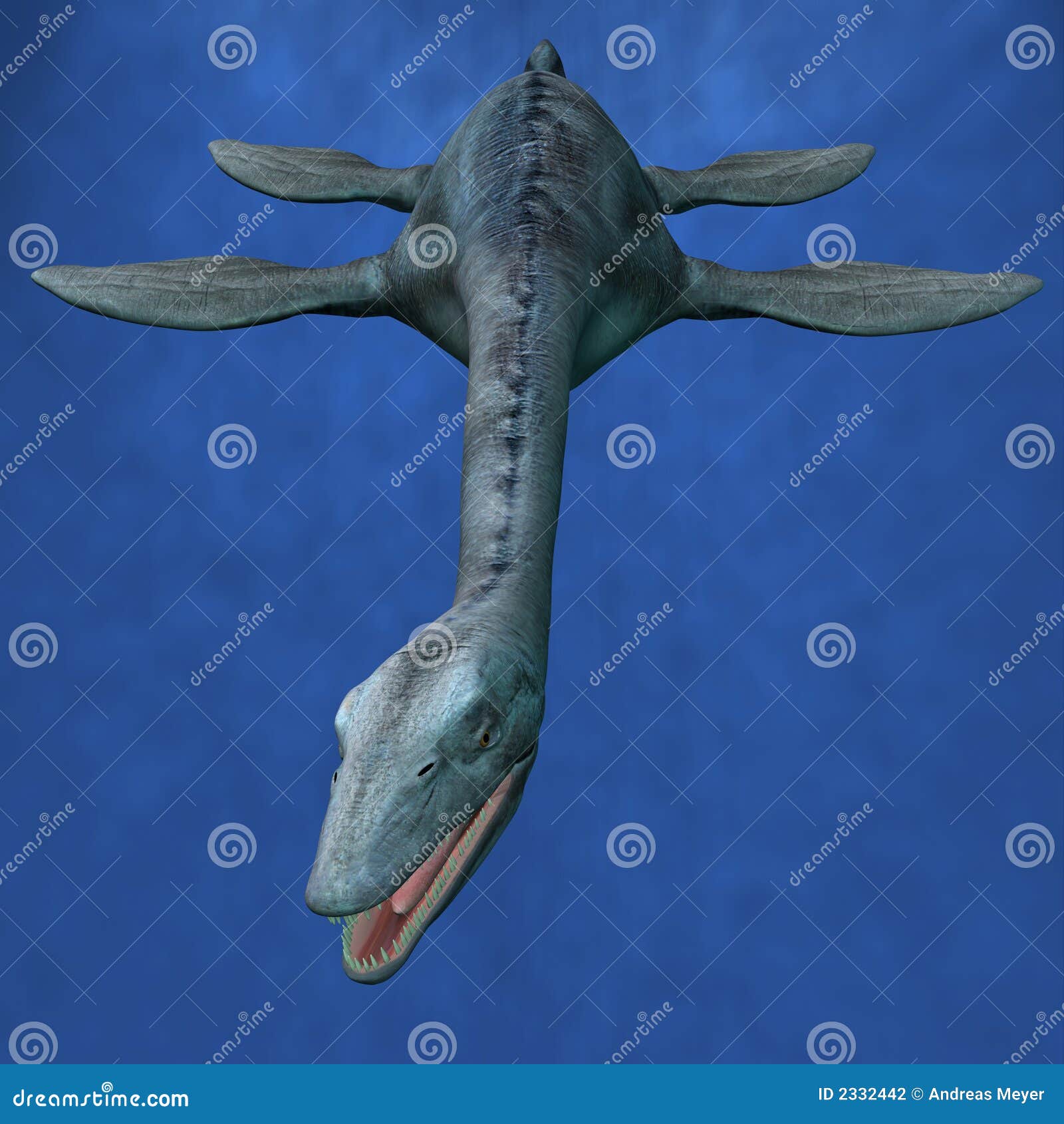 Elasmosaurus- Hunting stock illustration. Illustration of dino - 2332442