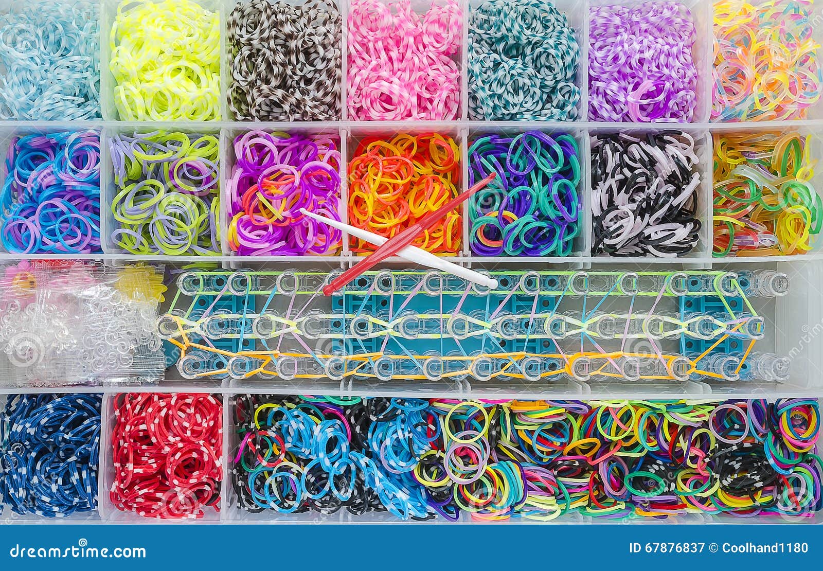 Elastic loom bands stock image. Image of work, pastime - 67876837