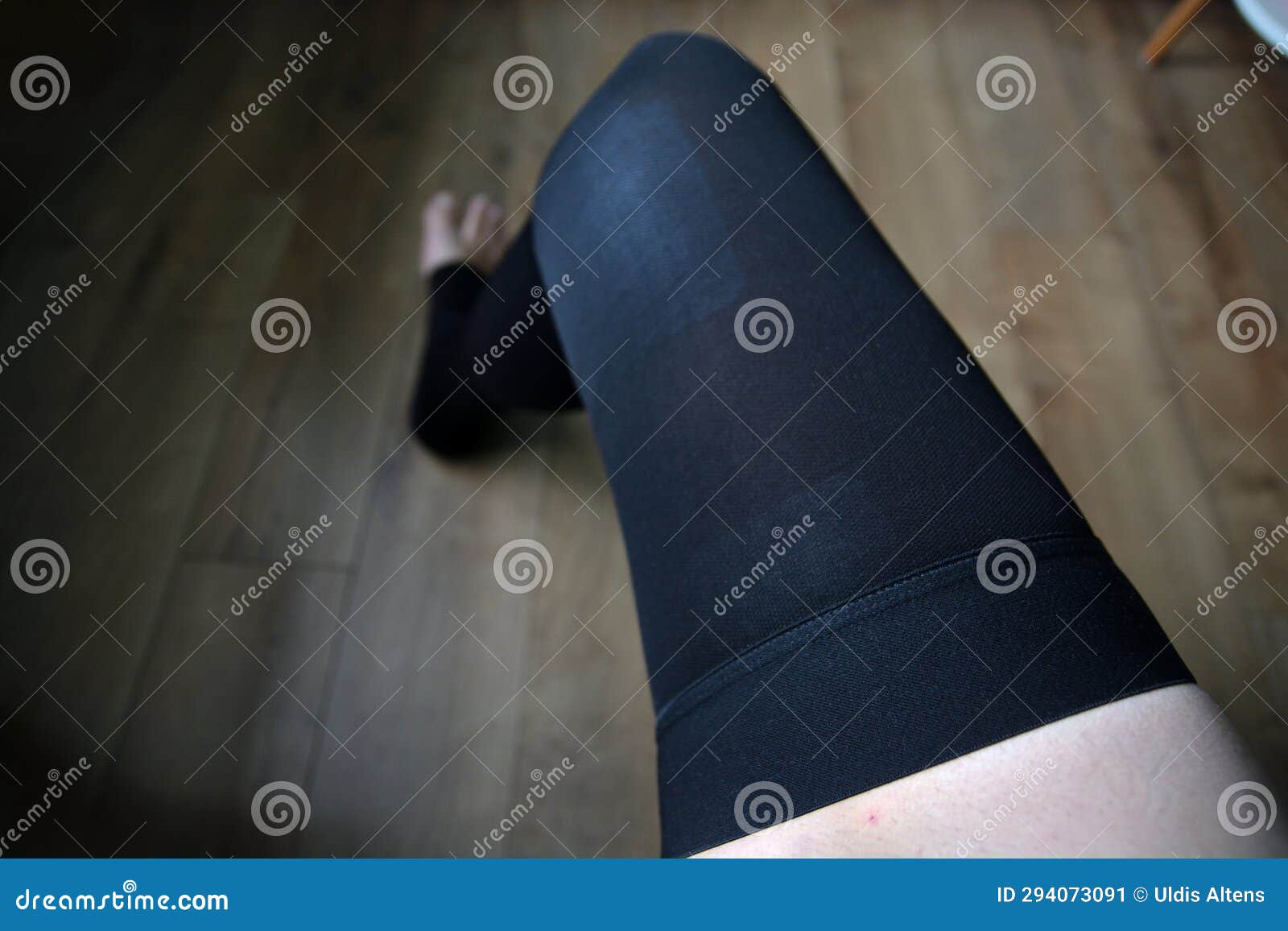 Elastic Medical Compression Stocking on the Leg Stock Image - Image of ...