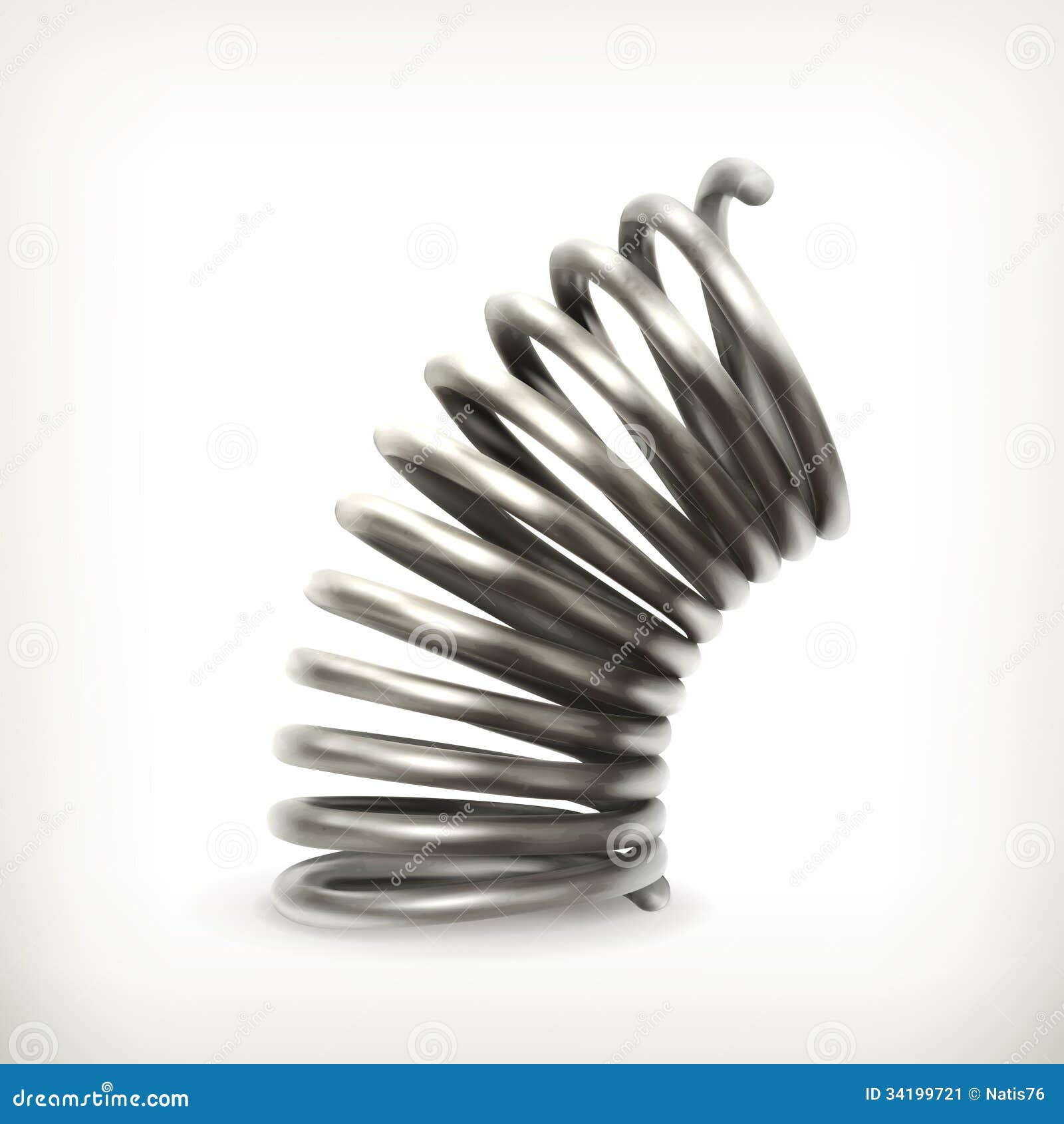 Metal Spring Set Spiral Coil Flexible Icon. Wire Elastic Or Steel ...