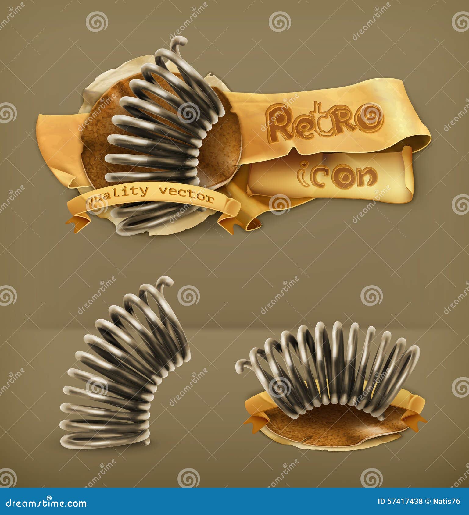 Elastic Metal Spring, Vector Icon | CartoonDealer.com #57000990