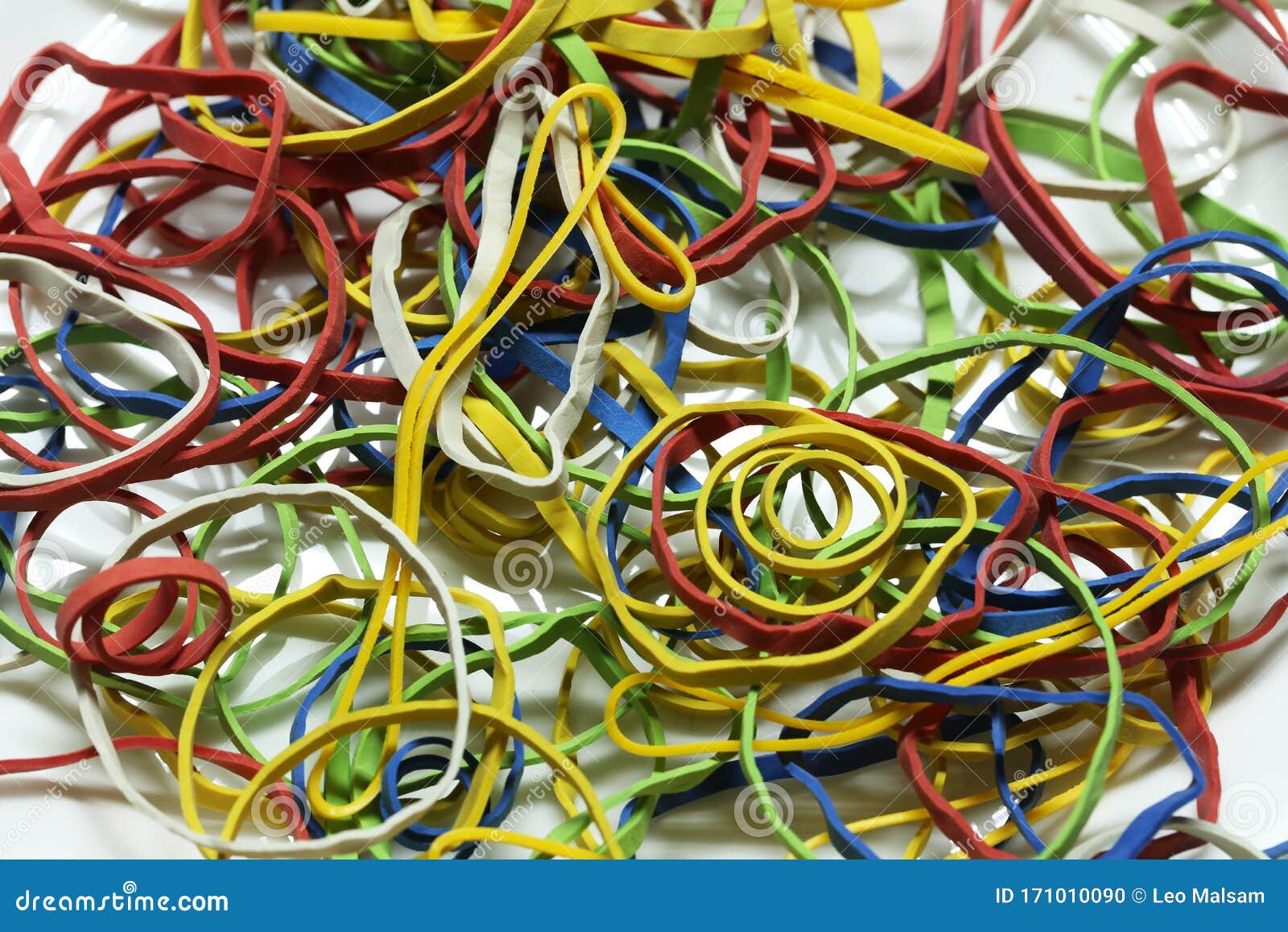 Elastic Multicolored Elastic Bands Lie on a Table Stock Photo - Image ...