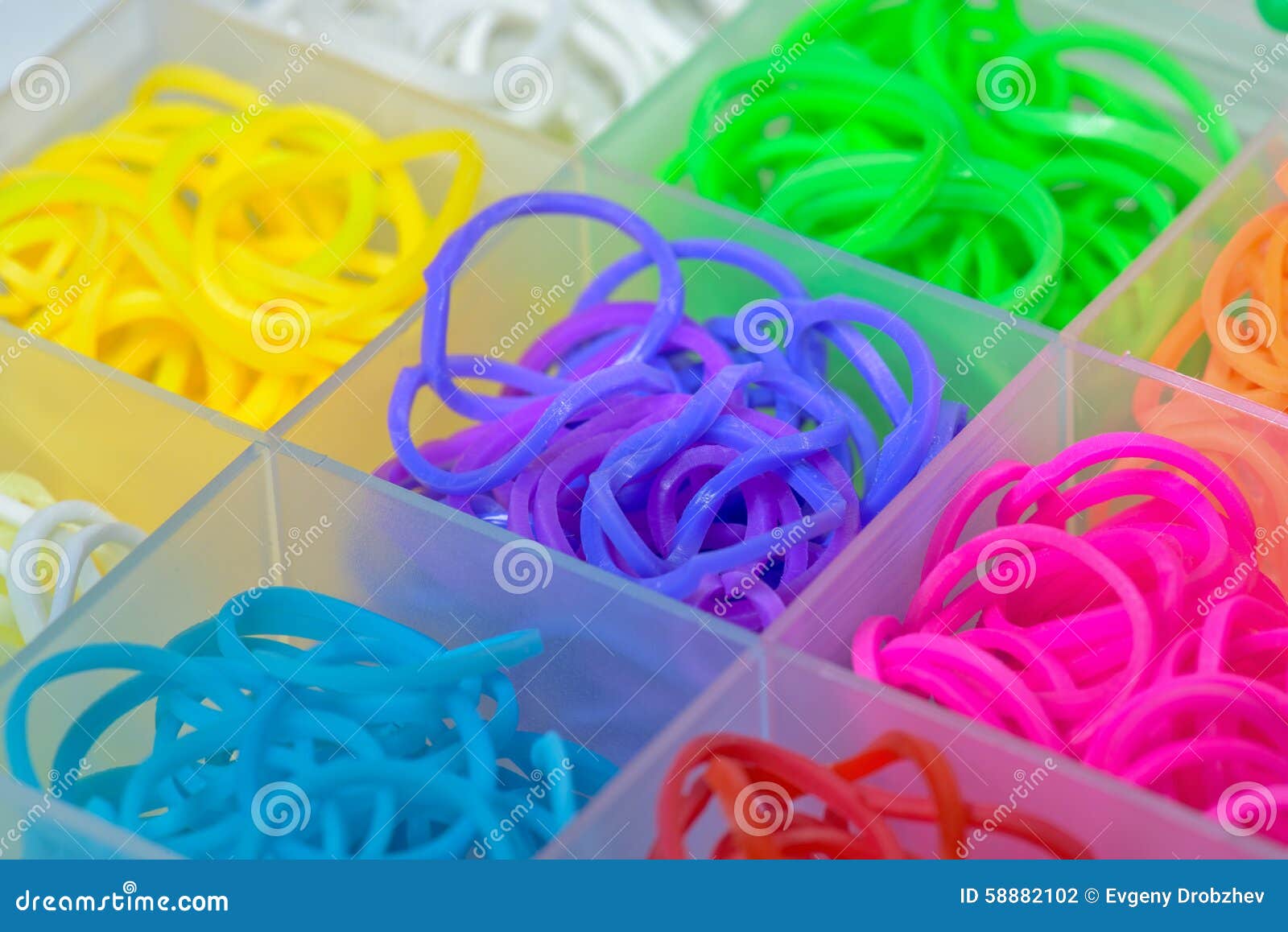 Elastic rainbow loom bands stock photo. Image of rainbow - 58882102