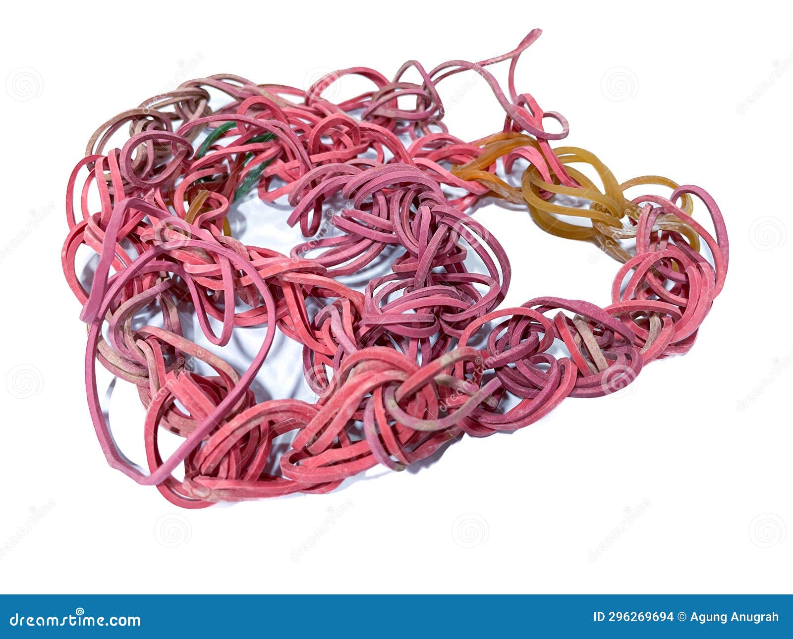 Elastic Red Rubber Bands on White Background Stock Photo - Image of ...
