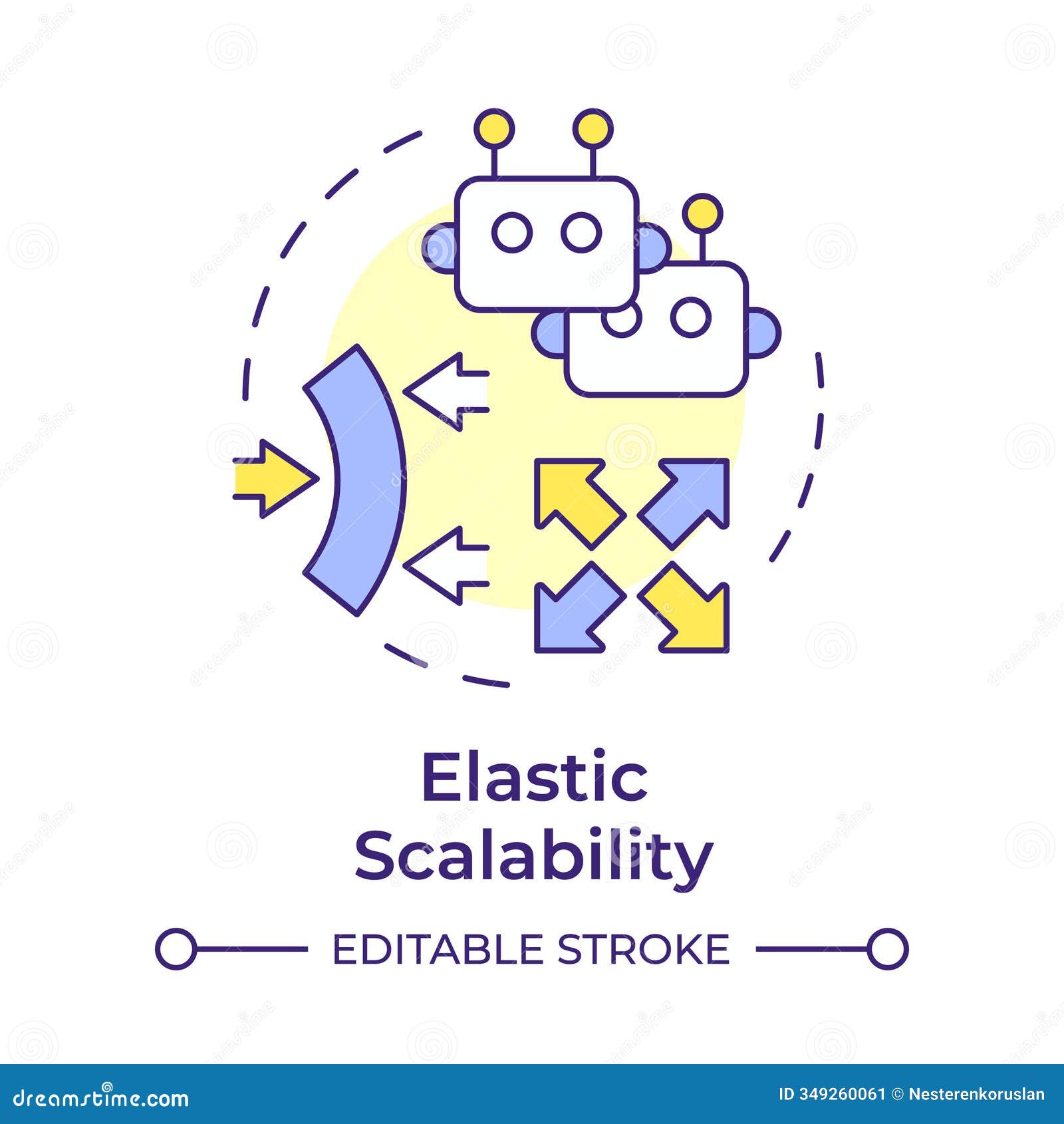 Elastic Scalability Multi Color Concept Icon Stock Vector ...