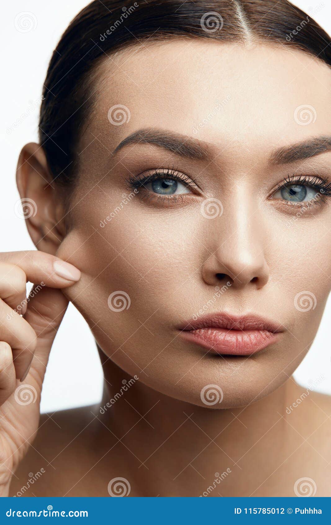 Elastic Skin. Woman with Beautiful Face. Stock Photo - Image of high ...