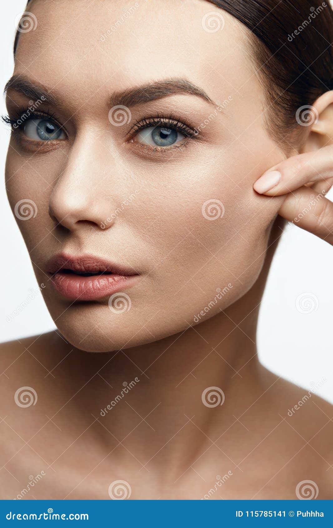 Elastic Skin. Woman with Beautiful Face. Stock Image - Image of ...