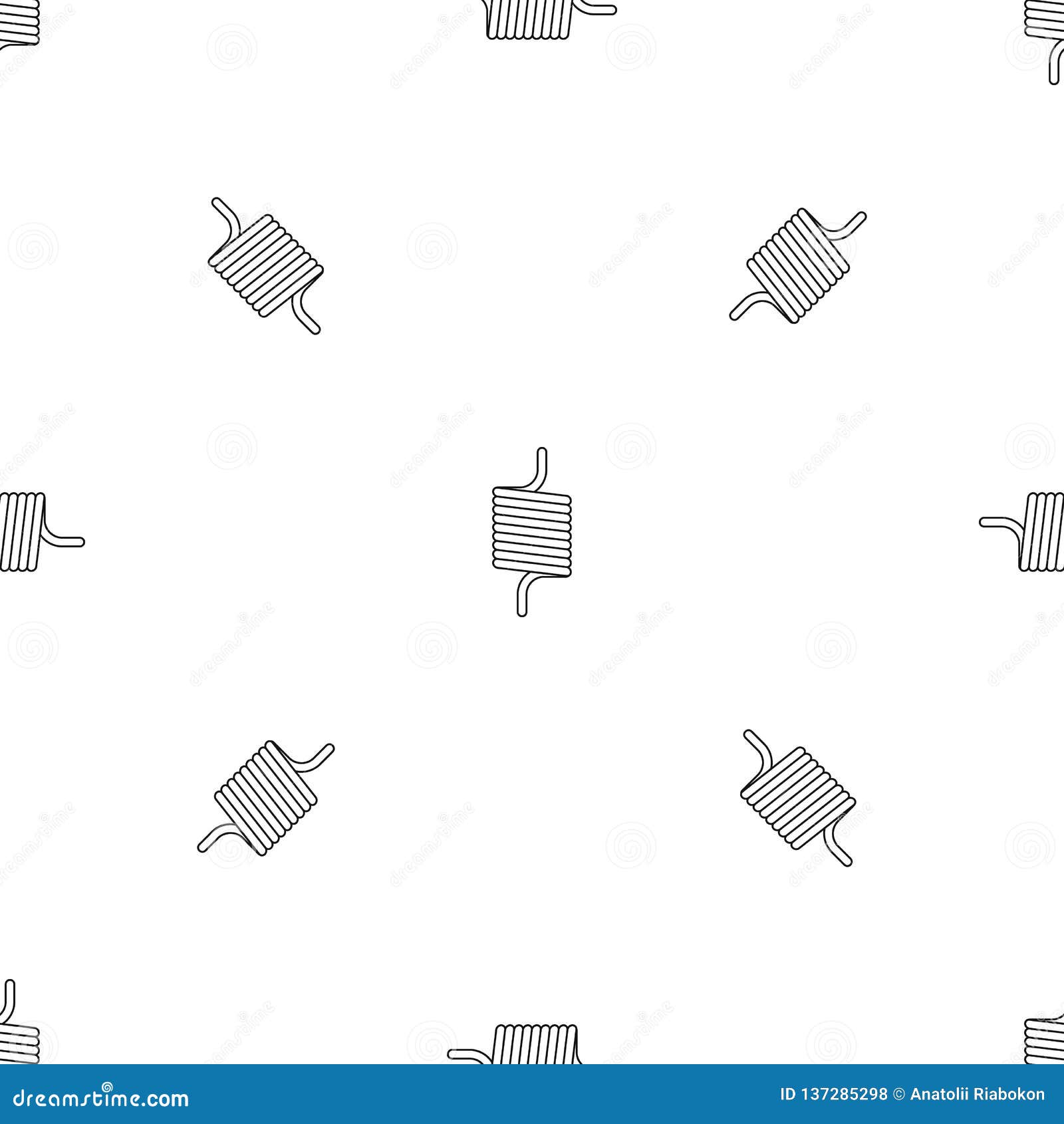 Elastic Spring Wire Pattern Seamless Vector Stock Vector - Illustration ...
