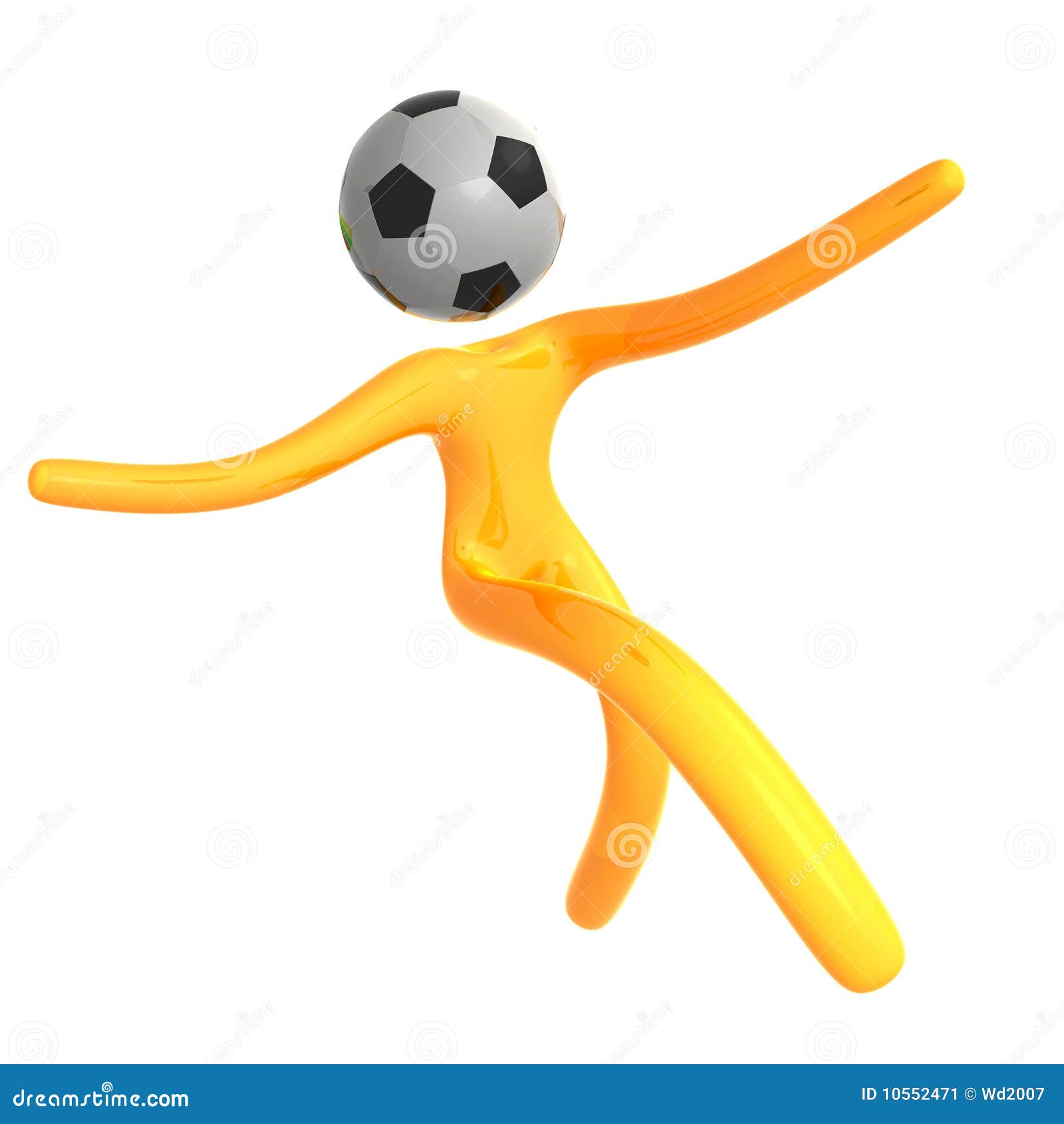 Elastic Yellow Humanoid Icon Catching Soccer Ball Stock Illustration ...