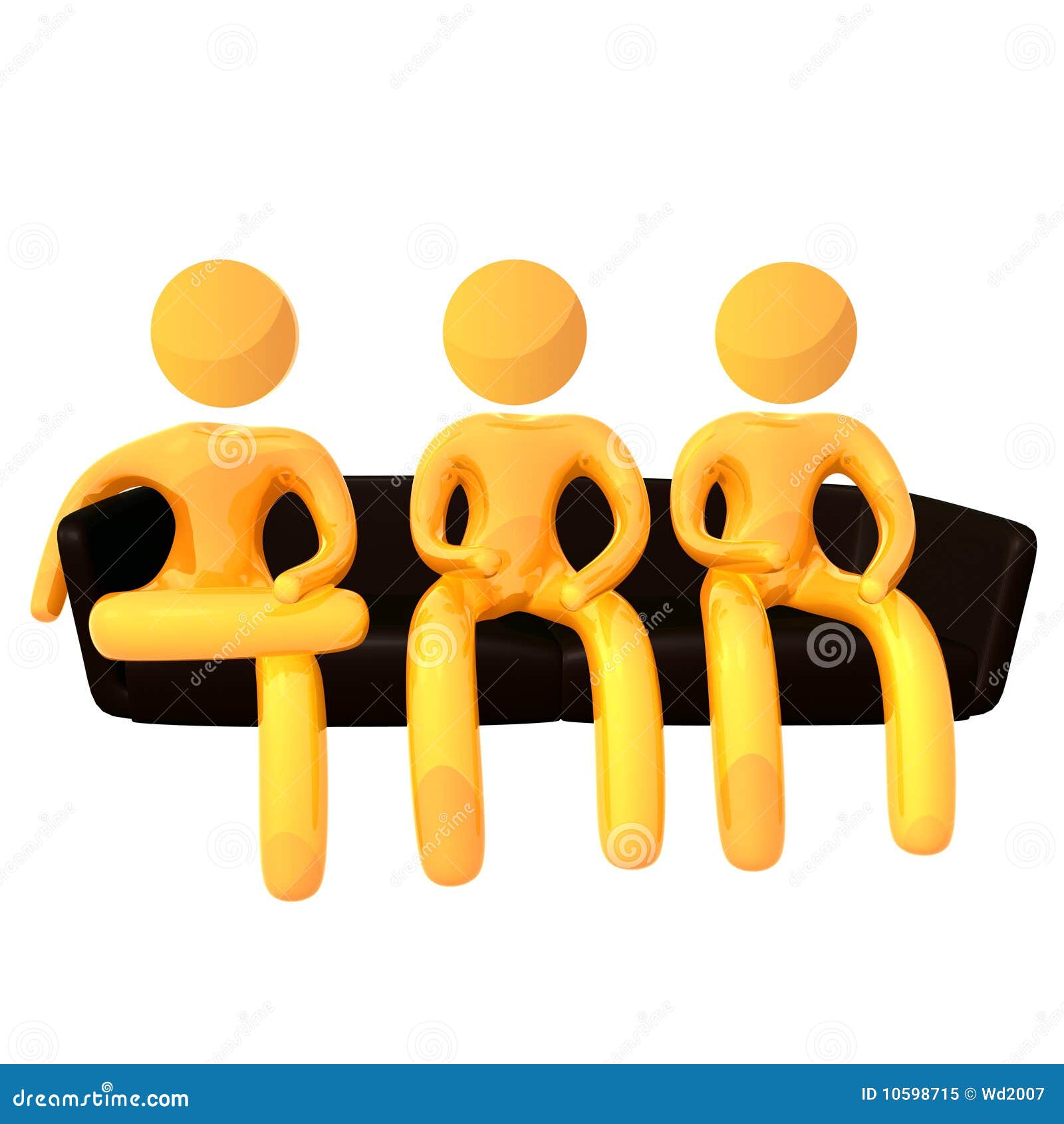 Elastic Yellow Humanoid Icon on Waiting List Stock Illustration ...