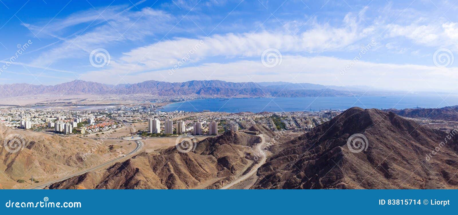 Elat, Israel - Luftbild stockfoto. Bild von antenne, meer - 83815714