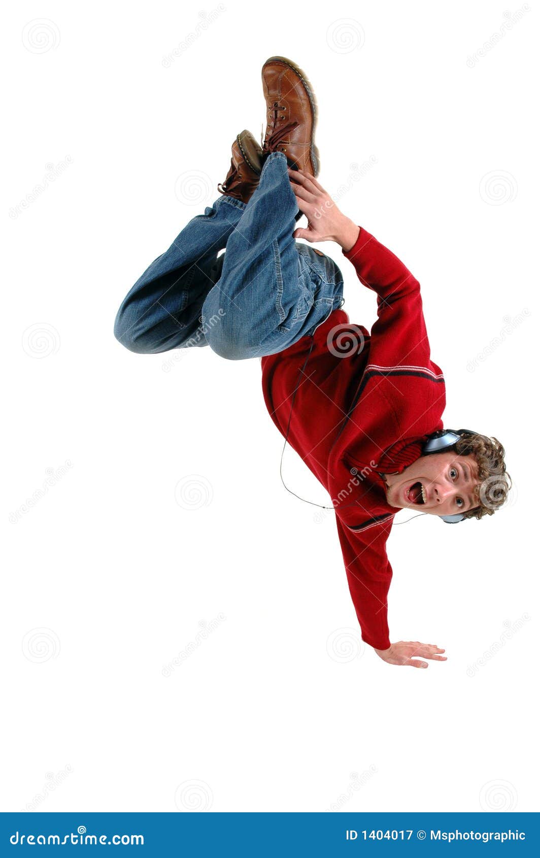 Elated stock image. Image of break, headphones, jump, back - 1404017