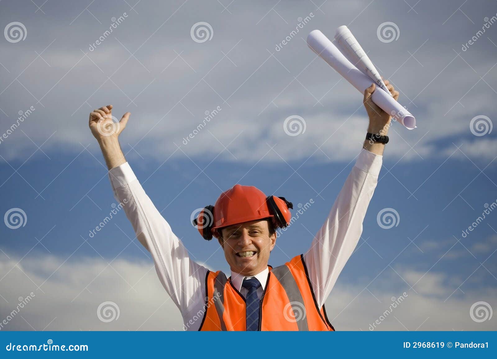 Elated worker stock image. Image of enthusiastic, outstretched - 2968619