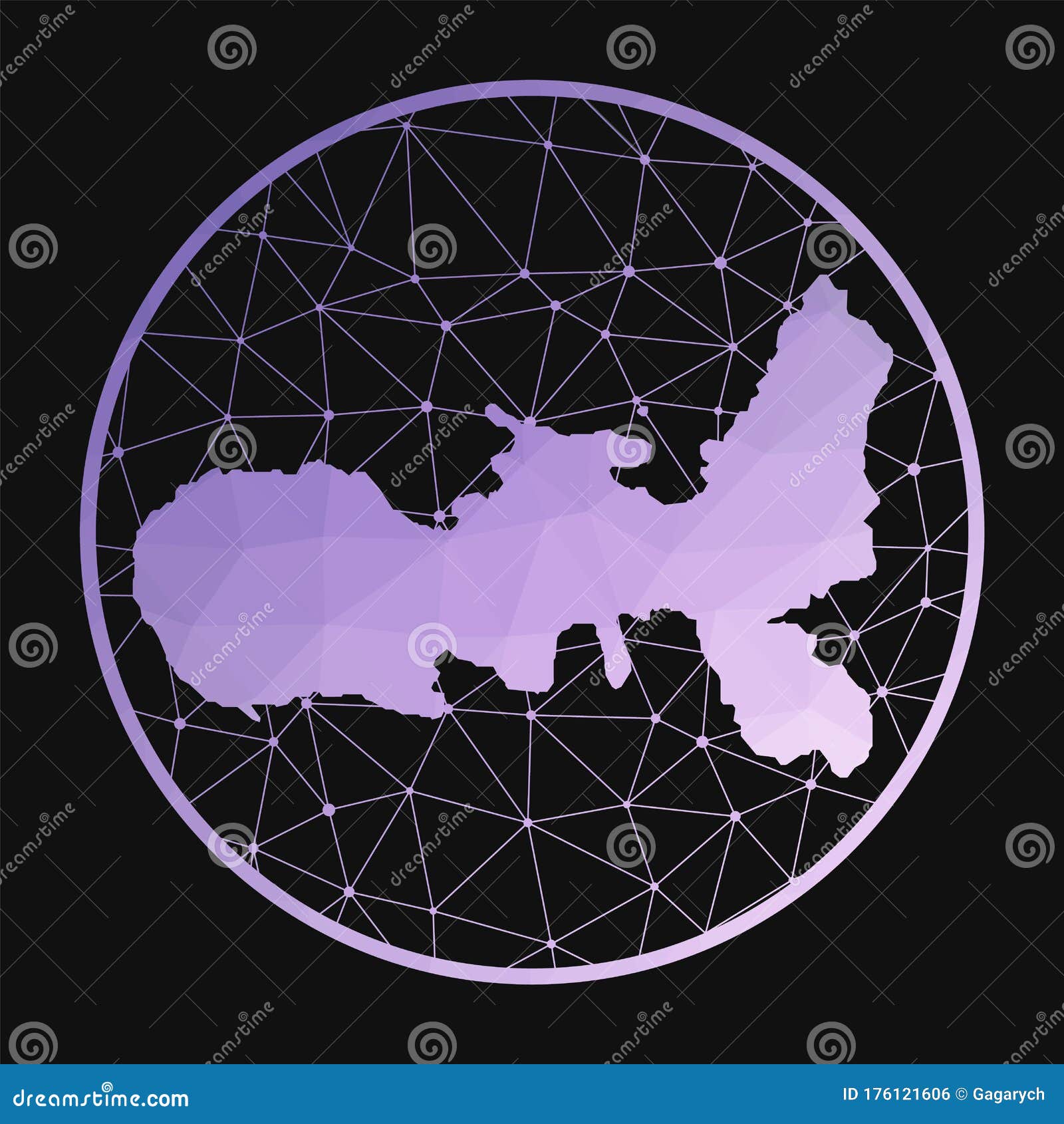 Network Map Of Elba. Island Digital Connections. Cartoon Vector ...