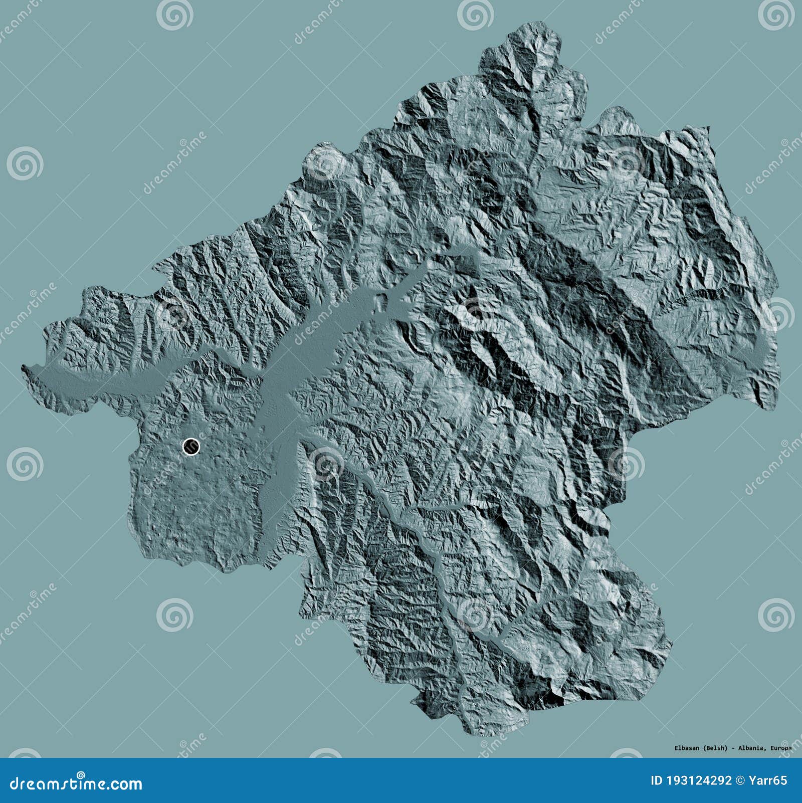 Elbasan, County of Albania, on Solid. Administrative Stock Illustration ...