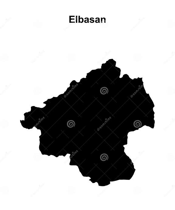 Elbasan outline map stock illustration. Illustration of vector - 360324180