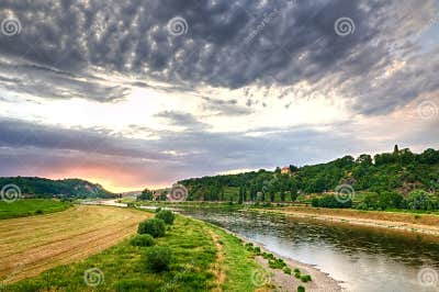 Elbe River Valley in Germany Stock Image - Image of growing, landscape ...