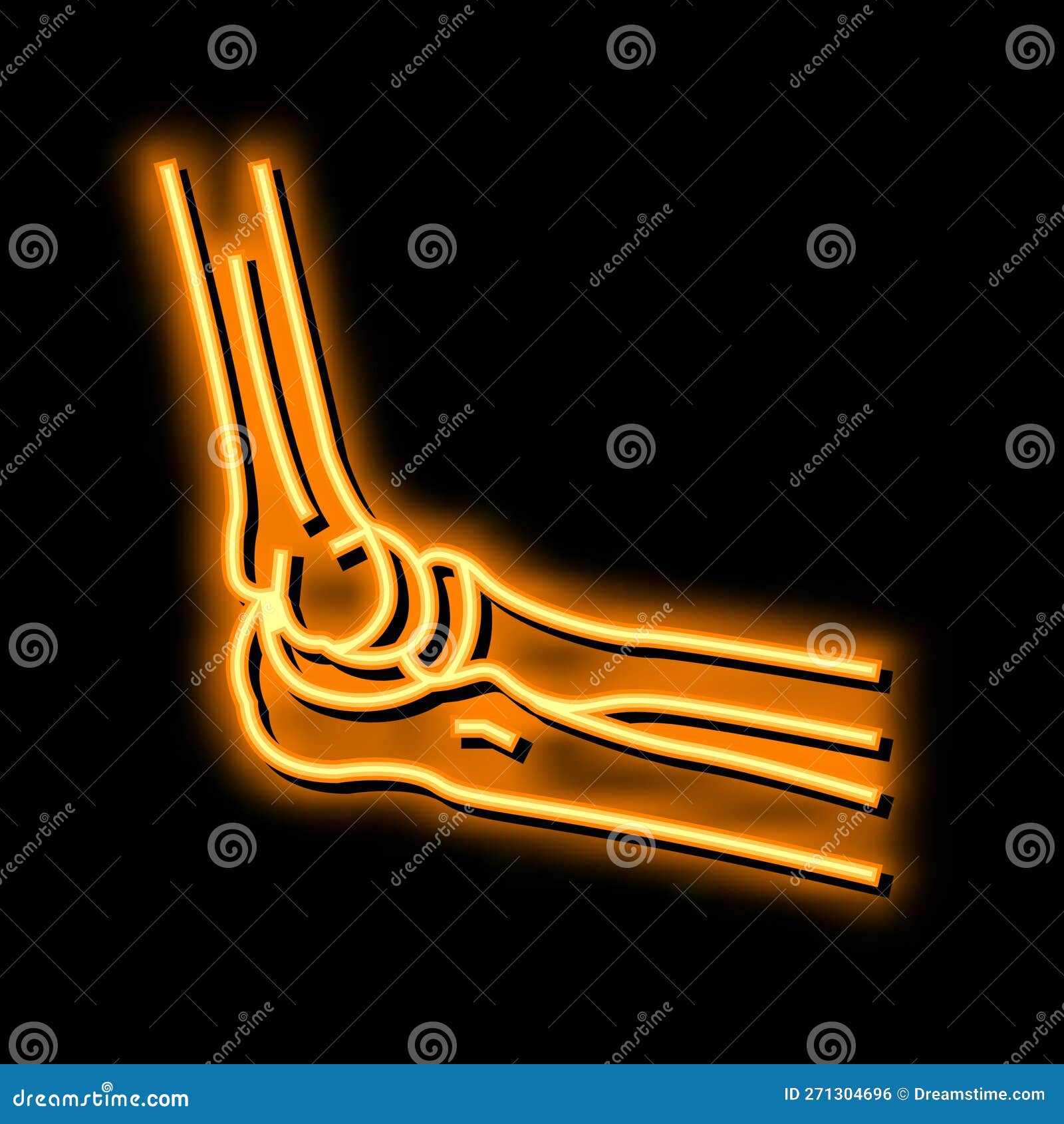 Elbow Bone Neon Glow Icon Illustration Stock Vector - Illustration of ...