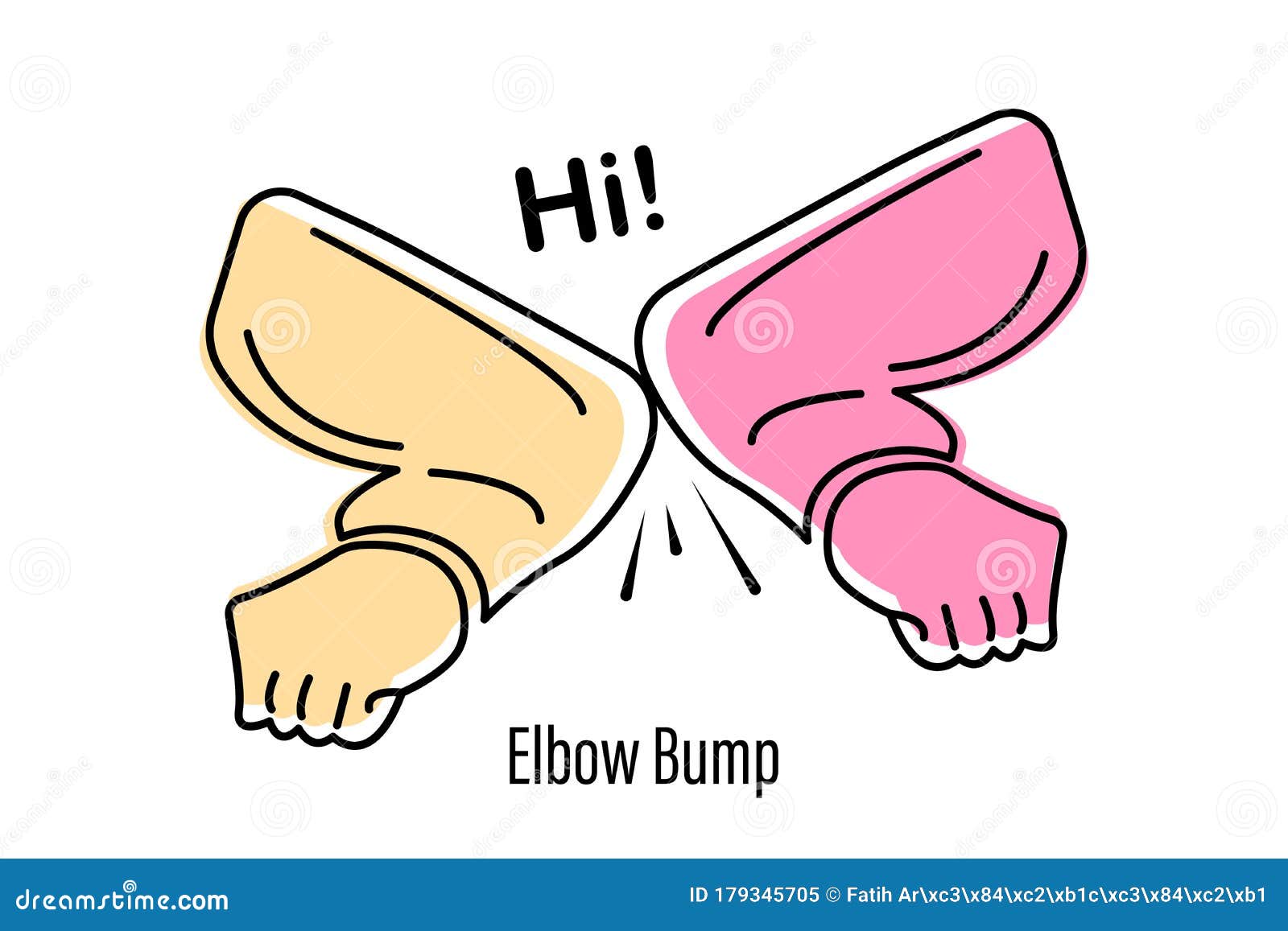 Elbow Bump. Virus Protection. Elbow Salutation. Isolated Vector ...