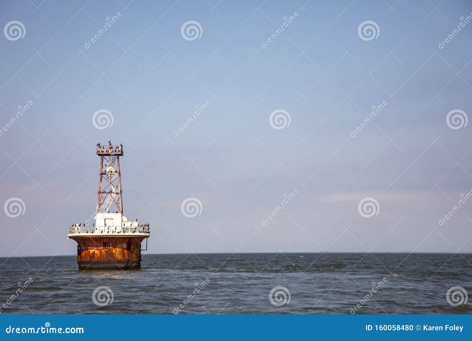 Elbow of Cross Ledge Lighthouse with Copy Space Stock Photo - Image of ...
