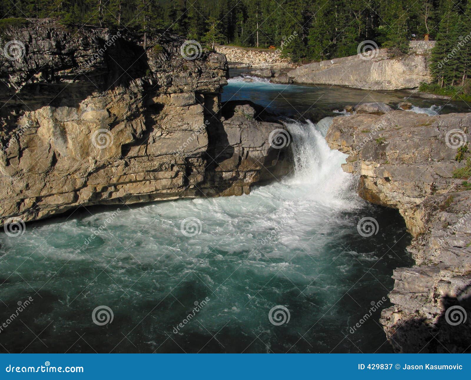 Elbow Falls stock image. Image of attraction, tourist, rocky - 429837
