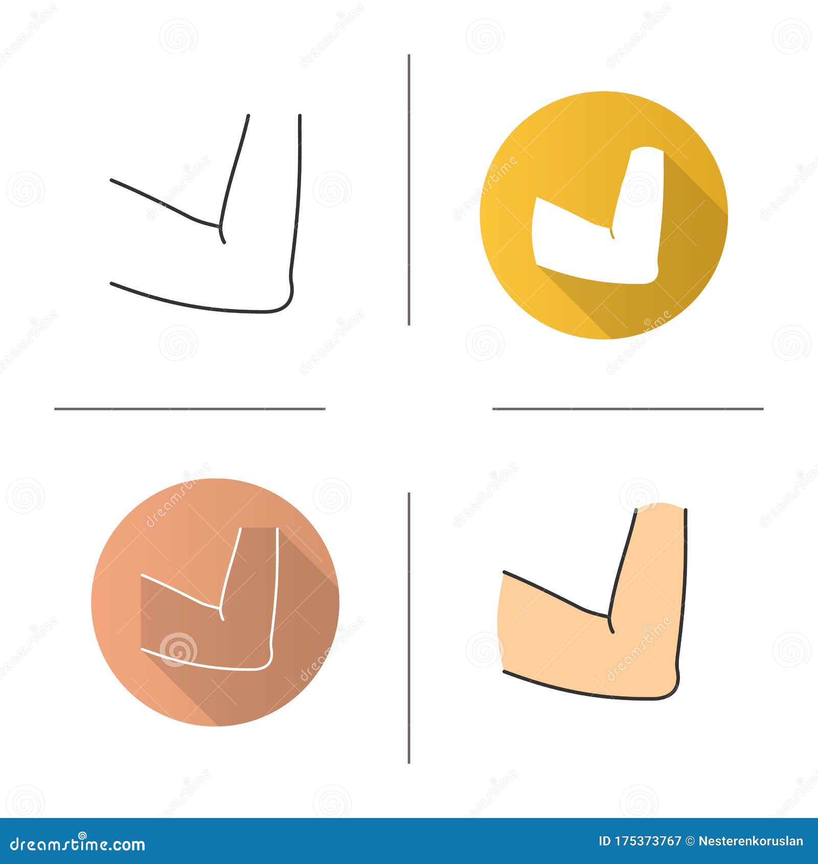 Elbow joint icon stock vector. Illustration of design - 175373767