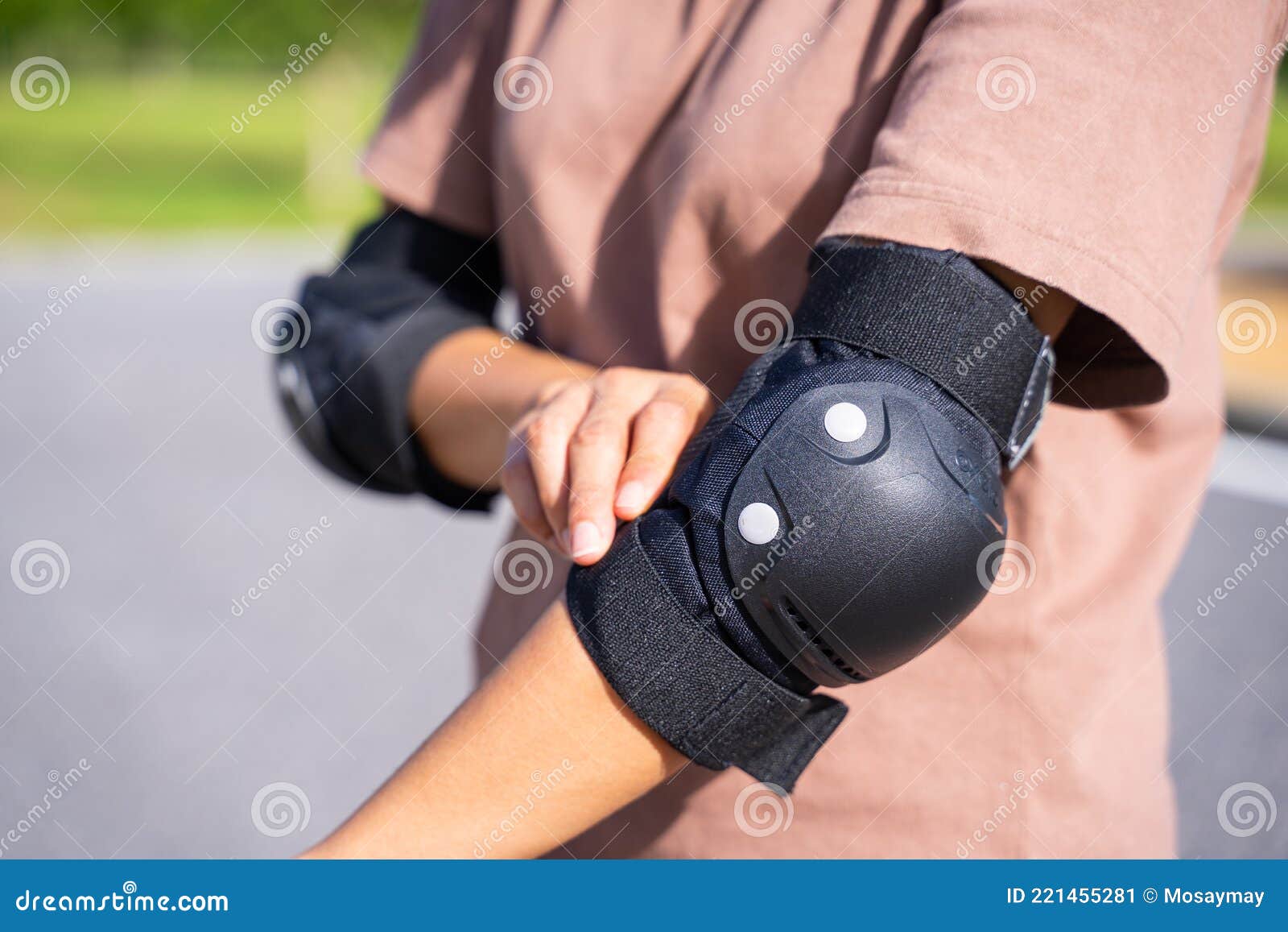 Elbow Pads for Safety when Play Skateboard Stock Image - Image of waer ...