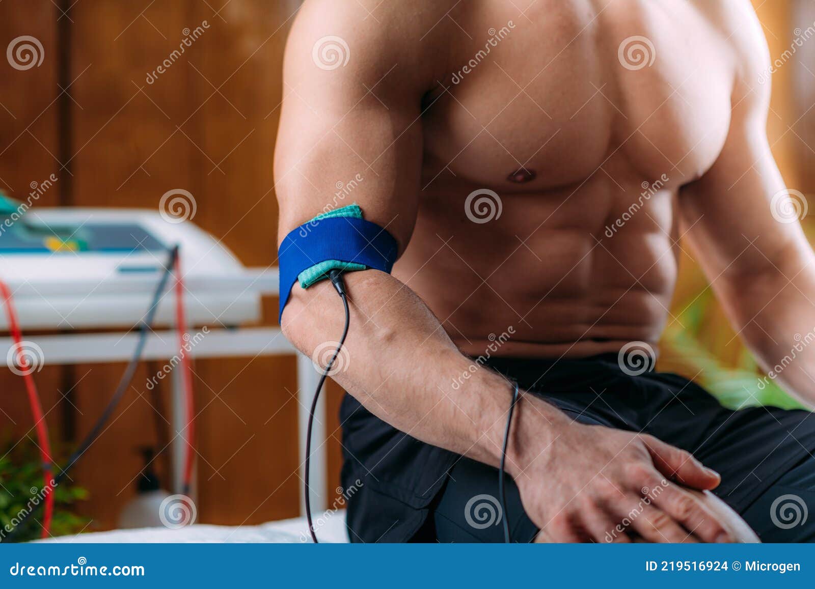 Elbow Physical Therapy with TENS Electrode Brace Pads, Transcutaneous ...