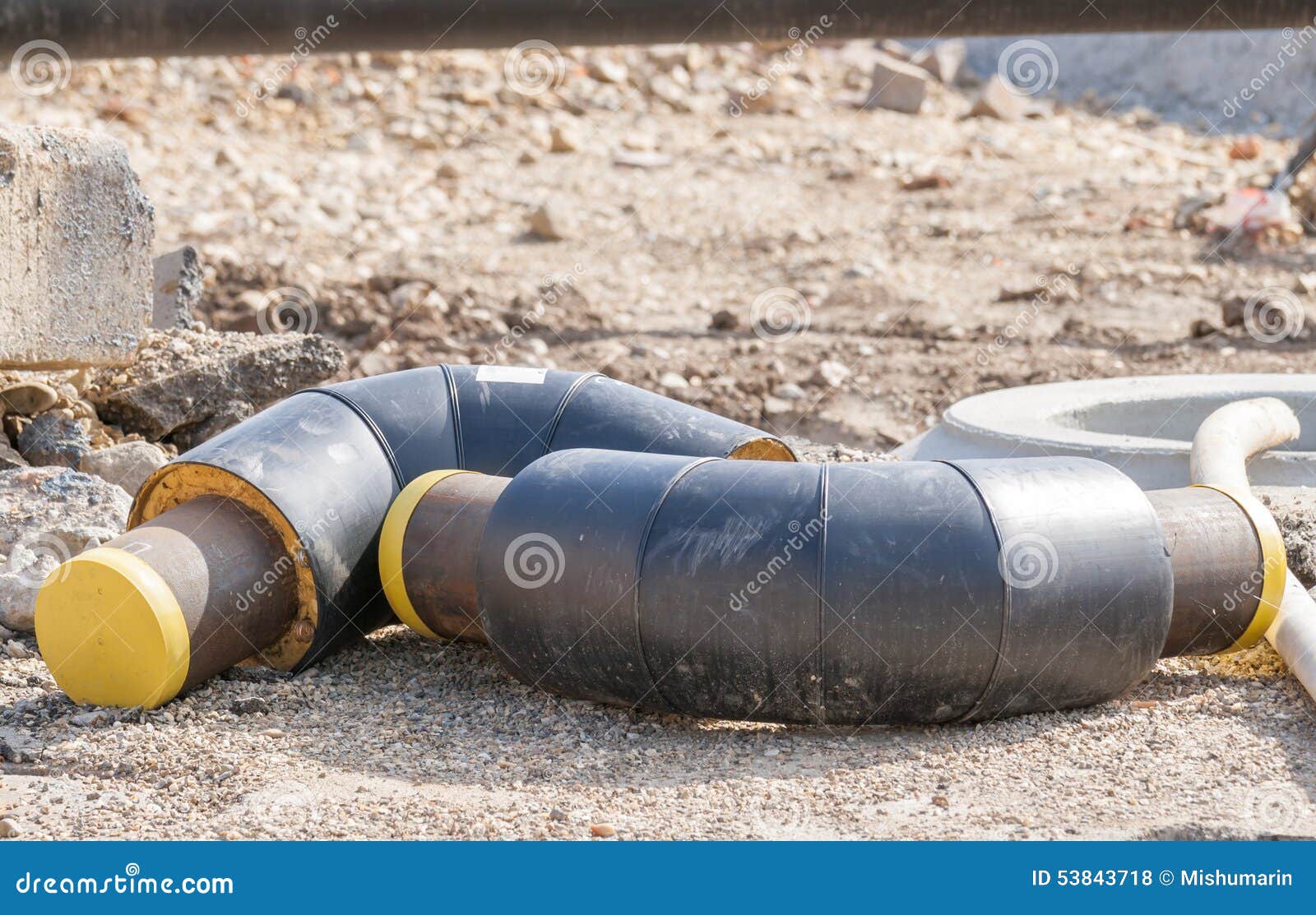Elbow Pipe Of District Heating Underground Pipeline System In The ...