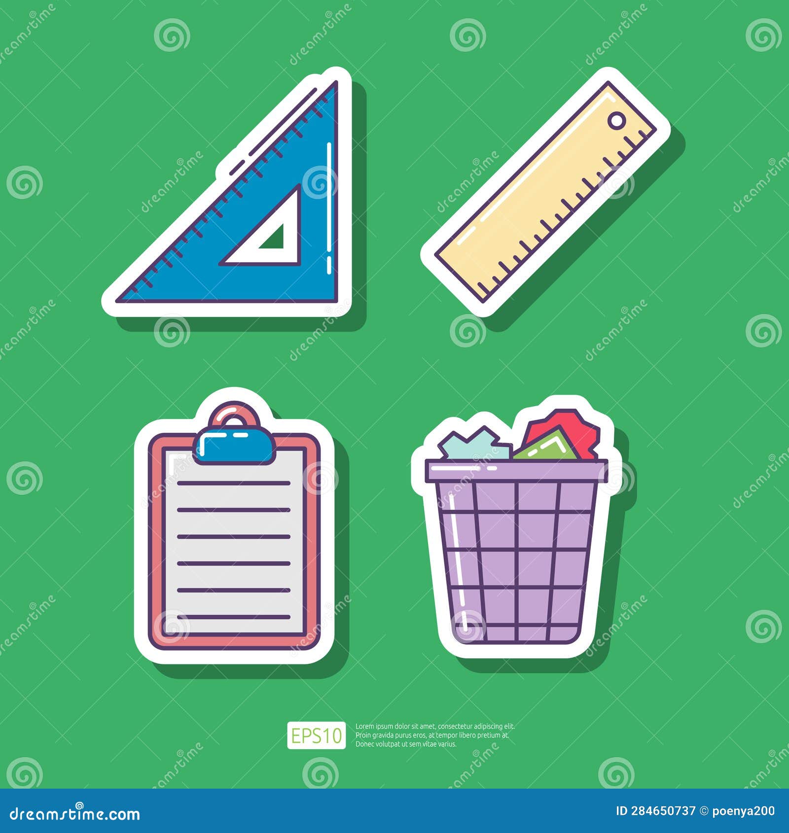 Clipboard School Ruled Notebook Paper Cartoon Vector | CartoonDealer ...