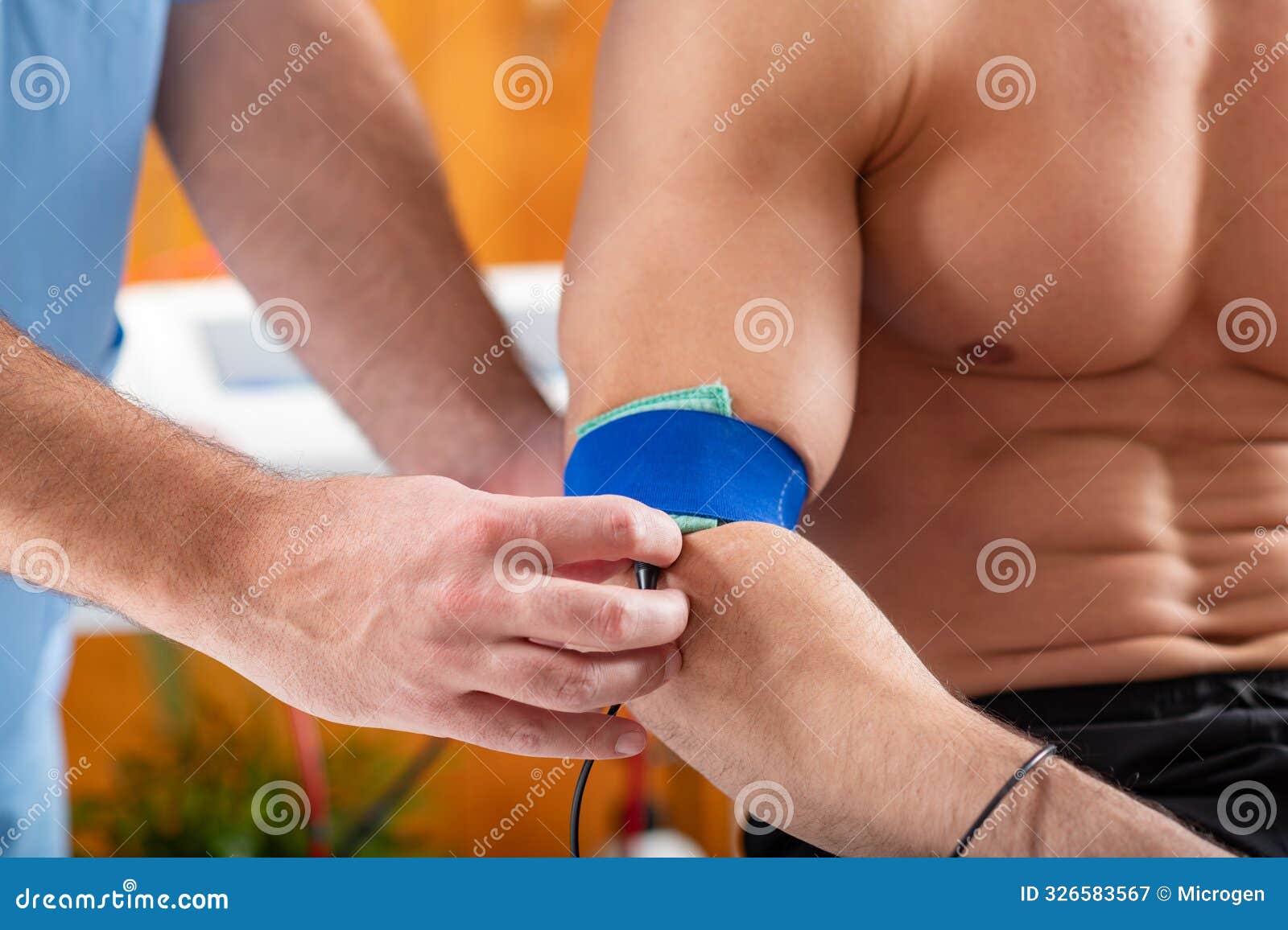 Elbow Therapy Session Using Electrotherapy for Rehabilitation and Pain ...