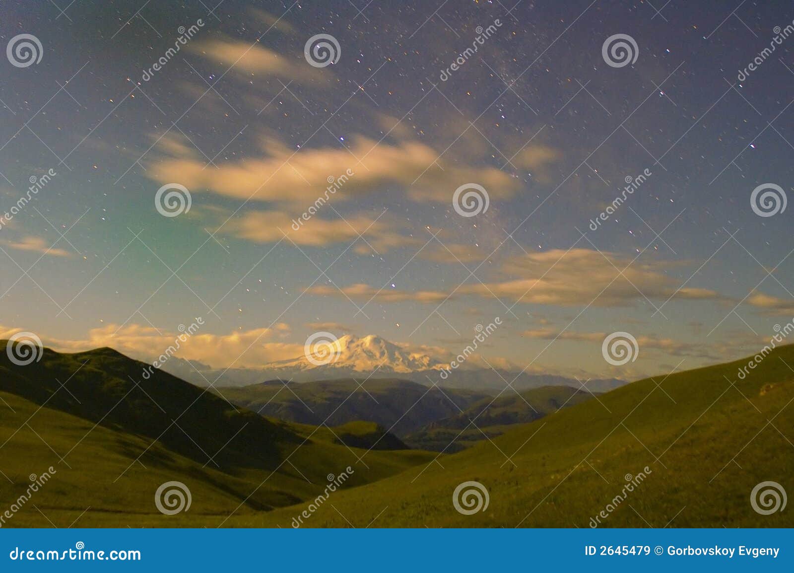 Elbrus Under Light of Stars Stock Image - Image of chasm, planet: 2645479