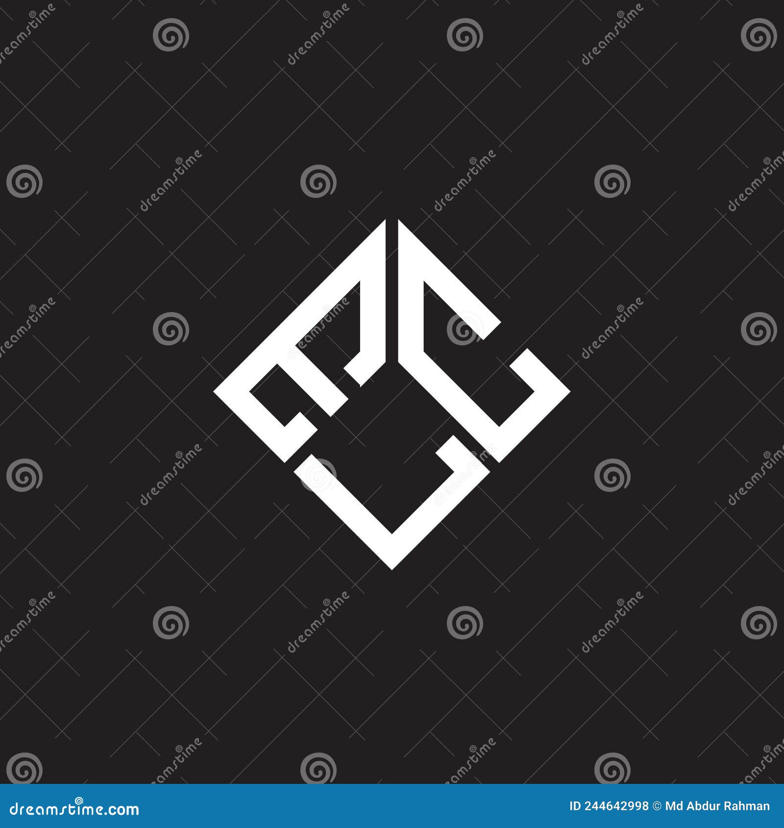 ELC Letter Logo Design on Black Background. ELC Creative Initials ...