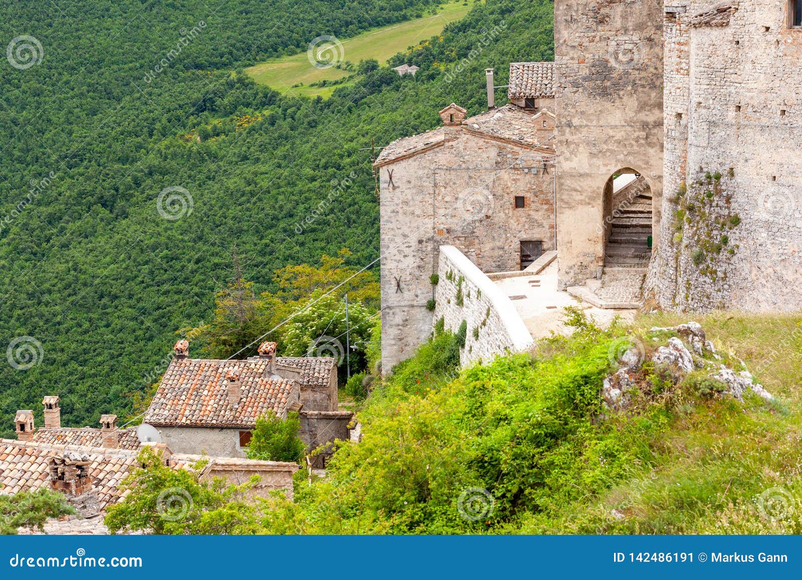 Elcito in Italy Marche stock image. Image of vintage - 142486191